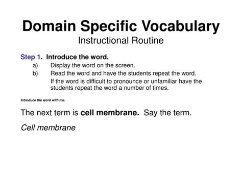 ppt domain specific vocabulary instructional routine powerpoint