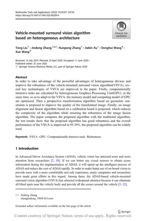 Vehicle Mounted Surround Vision Algorithm Based On Heterogeneous Architecture