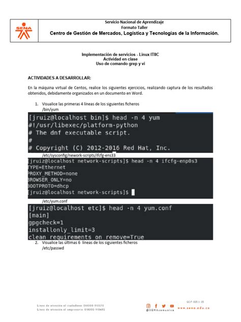 actividad en clase grep vi pdf archivo de computadora