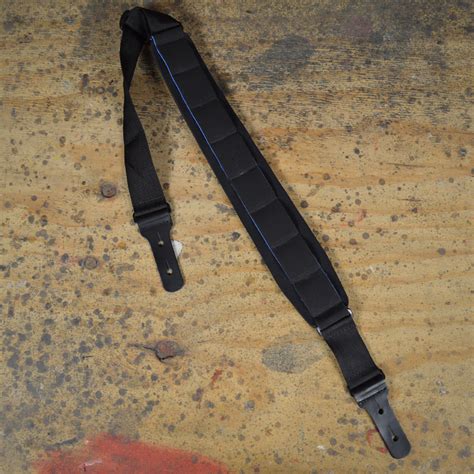 Black Neoprene Padded Extra Long Guitar Strap Colonial Leather