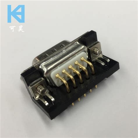 车针d Sub连接器弯脚db9pin公座 军工d Sub连接器90度插dr9针公座