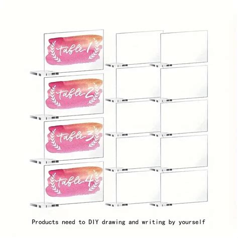 4pcs 좌석 카드 투명 아크릴 웨딩 좌석 카드 직사각형 좌석 카드 파티 레스토랑 Diy 디지털 테이블 번호 Temu Republic Of Korea