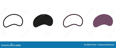 Random Blotch Line And Silhouette Set Simple Irregular Smooth Black And Color Form Stock Vector