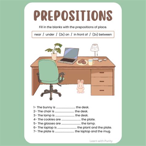 Prepositions Worksheet • Teacha