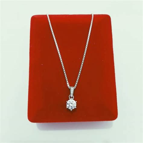 Kalung Italy Liontin Perak Lapis Emas Putih Perhiasan Silver Wanita Perak Asli Kl