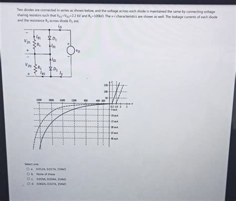 Solved Two Diodes Are Connected In Series As Shown Below Chegg Com