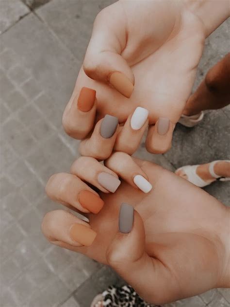 Not My Pic Cute Fall Nails Solid Colors Cute Short Dip Nails Fall