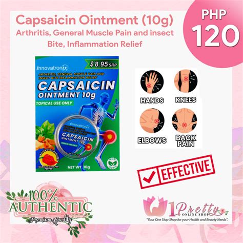 1pretty Capsaicin Ointment 10g Anti Arthritis Joint Wrist Finger Neck