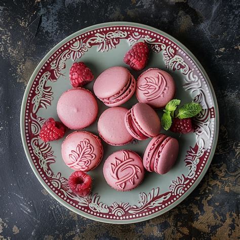 Premium Photo Raspberry Macarons