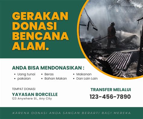 Hijau Simpel Foto Gerakan Donasi Bencana Alam Postingan Facebook Pdf