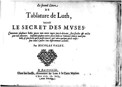 Secret Des Muses Vallet Nicolas IMSLP