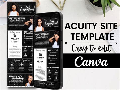 Acuity Scheduling Template Acuity Booking Site DIY Acuity Design Lash Tech Hair Stylist