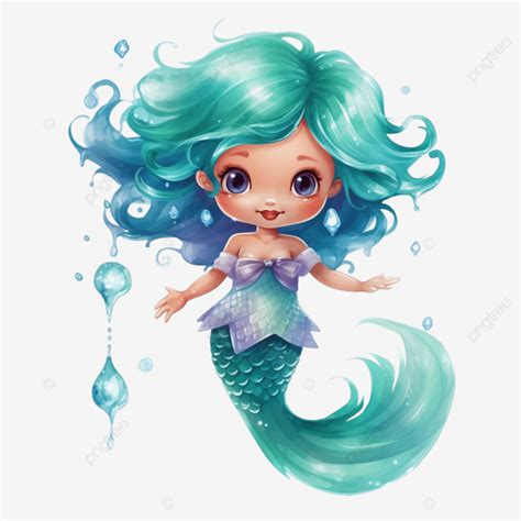 水彩可愛美人魚剪貼畫png 美人鱼水彩 美人鱼剪贴画 美人魚 Pngpng去背圖片素材免費下載，免摳圖設計圖案下載 Pngtree