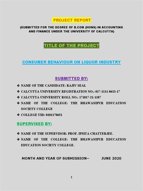 Project Report Final 55 Submit Pdf Alcoholic Beverages Behavior