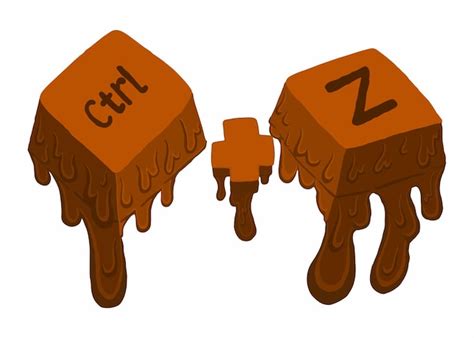 Premium Vector Keyboard Shortcut Button With Melted Chocolate Theme Design