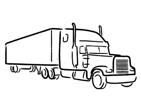 Semi Trailer Drawing At PaintingValley Explore Collection Of Semi