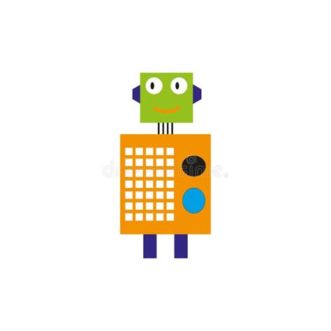 Cartoon Robot Tech Vector Vector Illustration Stock Image Stock