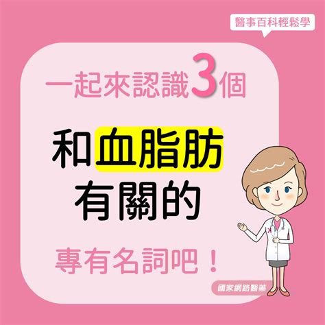 Kingnet 國家網路醫藥 醫事百科輕鬆學│一起認識和血脂肪有關的3個名詞吧！