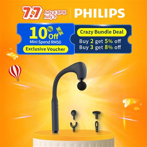 Philips Handheld Massager Hook Shaped Massager Curved Fascia Gun Relax