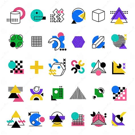 Geometric Elements And Shapes For Creative Design Vector Set Stock Vector Illustration Of