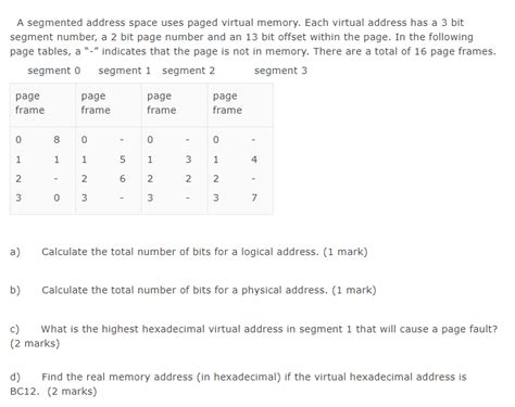 Solved A Segmented Address Space Uses Paged Virtual Memory Chegg
