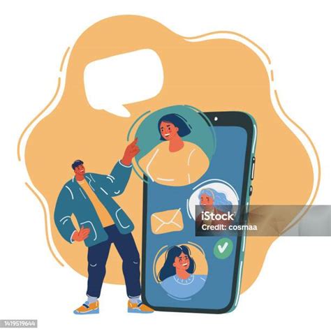 Illustration Vectorielle De Différentes Personnes Sur Lécran Du