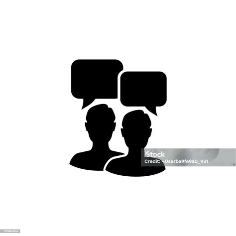 플랫 스타일에서 사람들에 게 아이콘을 이야기 흰색 바탕에 연설 거품 그림을 가진 남자 톡 채팅 비즈니스 컨셉 개념에 대한 스톡