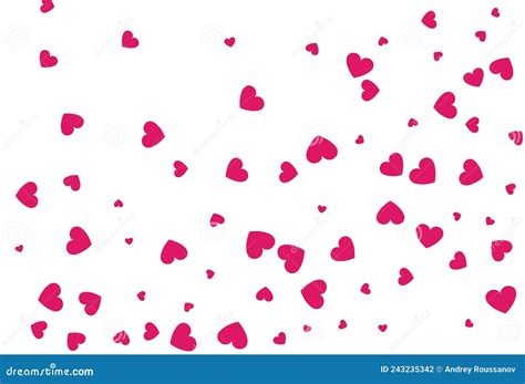 Red Heart Background Love Confetti Background Stock Vector