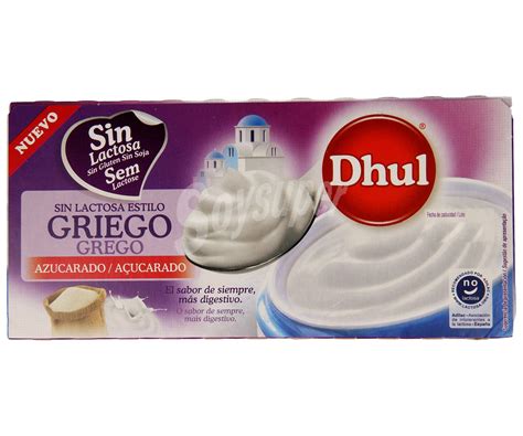 Dhul Yogur Griego Natural Azucarado Sin Lactosa Sin Gluten Y Sin Soja