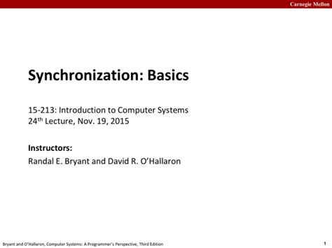 synchronization basics