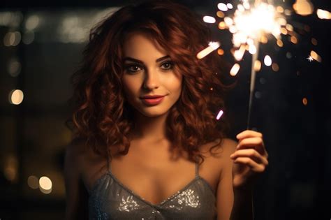 Premium Ai Image Beautiful Woman With Sparkles Illustration Ai