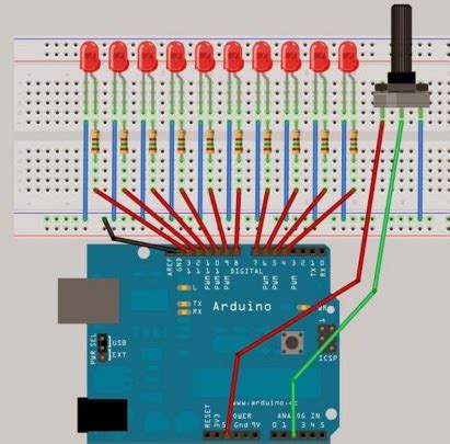 Proyek 06 LED Chase Effect Advanced SkillPlus