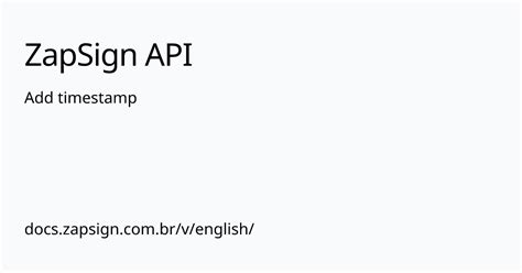 Add Timestamp Zapsign Api