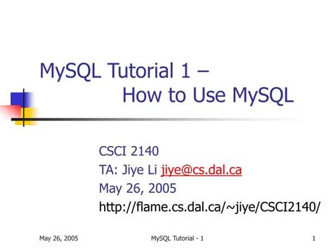 Ppt Mysql Tutorial 1 How To Use Mysql Powerpoint Presentation Free