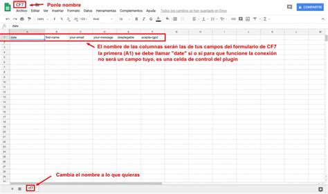 Cómo guardar los formularios de Contact Form 7 en Google Sheets Ayuda