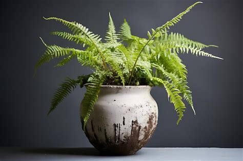Premium Ai Image A Fern Plant Pot In The Style Of Crisp