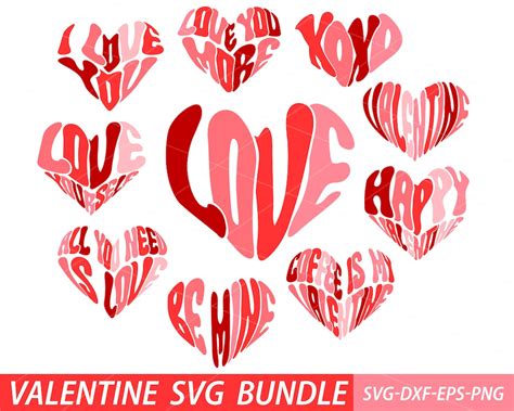 Valentine Hrart Svg Bundle Valentine Svgs Valentine Quotes Svg Love