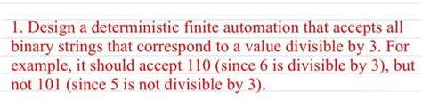 Solved 1 Design A Deterministic Finite Automation That