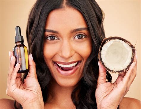Premium Photo Hair Woman And Coconut Oil Beauty And Cosmetic Care