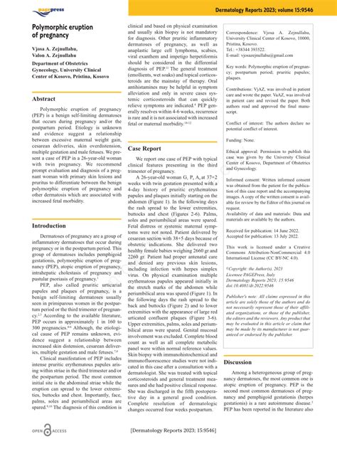 Pdf Polymorphic Eruption Of Pregnancy A Case Report