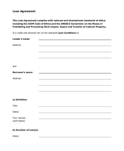 Microsoft Word Loan Agreement Template