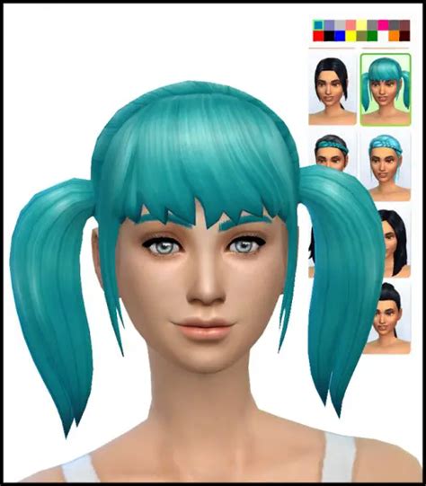 Simista New Pigtail Hair Mesh Sims 4 Hairs