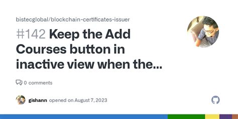 Keep The Add Courses Button In Inactive View When The Validations Are