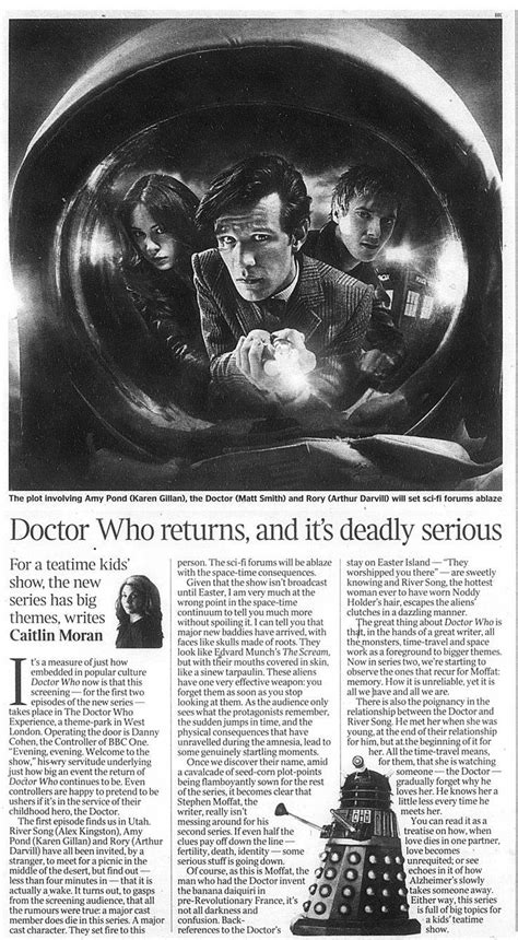 Doctor Who Returns And Its Deadly Serious The Doctor Who Cuttings