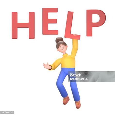 아시아 여성 안젤라의 3d 일러스트 레이 션 Help 흰색 배경에 3d 캐릭터 Illustration3d 렌더링하는 모형 가공의 인물에 대한 스톡 사진 및 기타 이미지