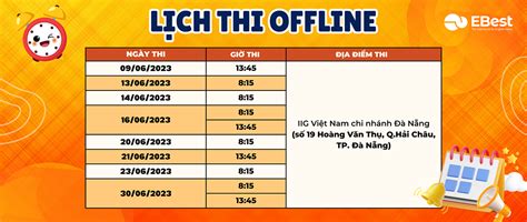 LỊCH THI TOEIC TẠI IIG CHI NHÁNH ĐÀ NẴNG THÁNG 6 NĂM 2023 E Best