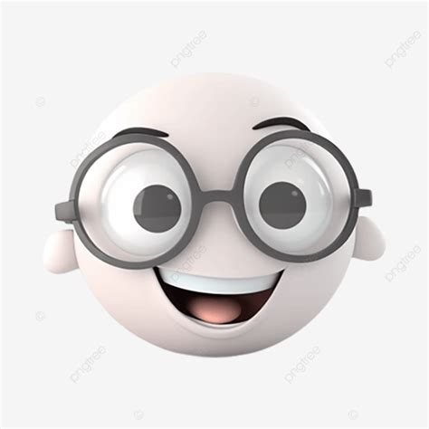 3d Cute Expression Glasses Laughing Out Loud Happy Eye Png