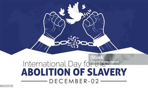 12월 2일에 관찰된 국제 노예 제도 폐지의 날의 벡터 일러스트레이션 디자인 개념 12월에 대한 스톡 벡터 아트 및 기타 이미지
