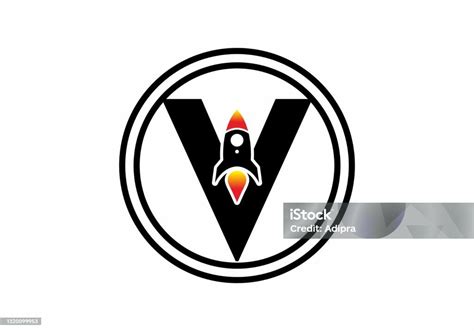 로켓 디자인이 있는 V 초기 문자의 블랙 컬러 개념에 대한 스톡 벡터 아트 및 기타 이미지 개념 개념과 주제 과학
