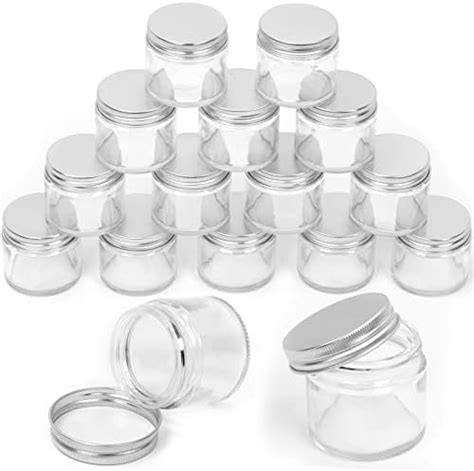Vivaplex 12 Clear 2 Oz Round Glass Jars With Inner Liners And Black Lids Home